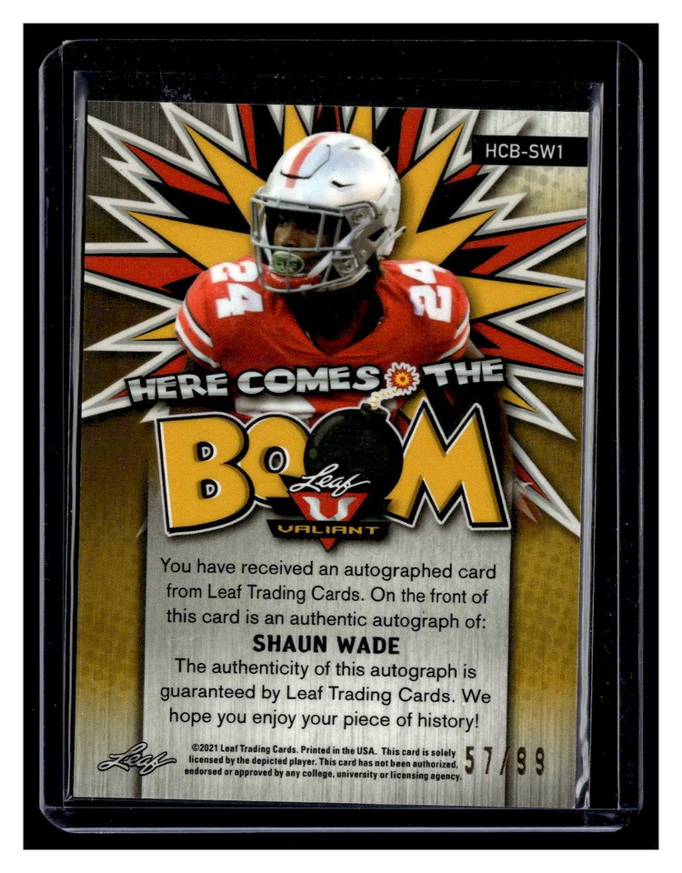 Shaun Wade 2021 Leaf Metal Here Comes The Boom Autograph /99 | eBay