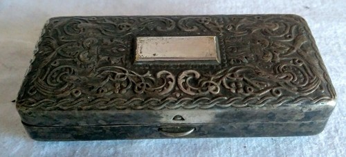 Vintage Ornate Silver Plated Shaving Box Velvet interior 1950's | eBay