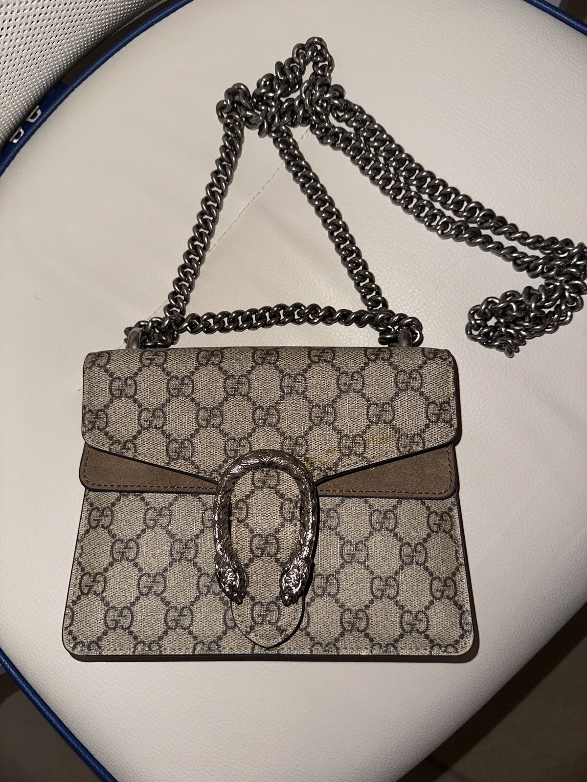 Authentic GUCCI Taupe Dionysus GG Supreme Mini bag - Pre Owned | eBay