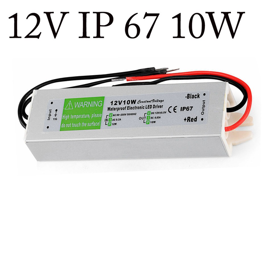 IP67 Waterproof Power Supply PSU AC 240V -DC 12V Transformer LED Driver ...