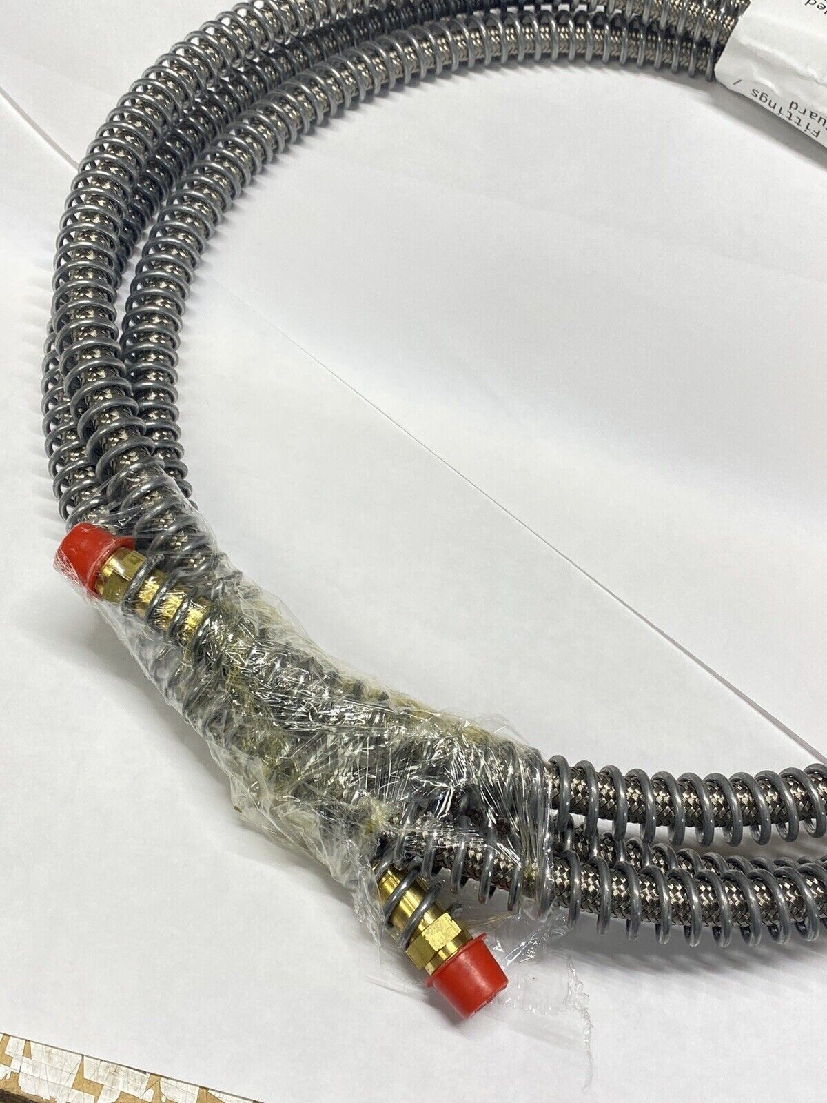 144" x 1/4" SS Braided Hose w/ Brass Fittings / Steel Spring Guard | eBay
