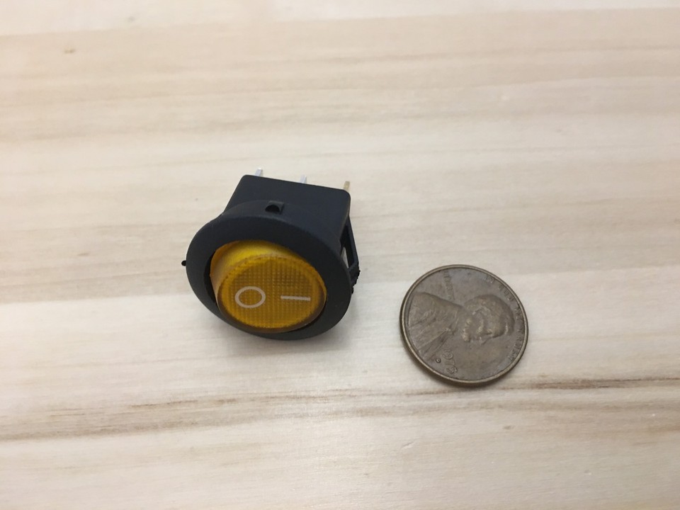 4 Pieces Yellow waterproof 12V LED Rocker switch on off 3pin lighted ...