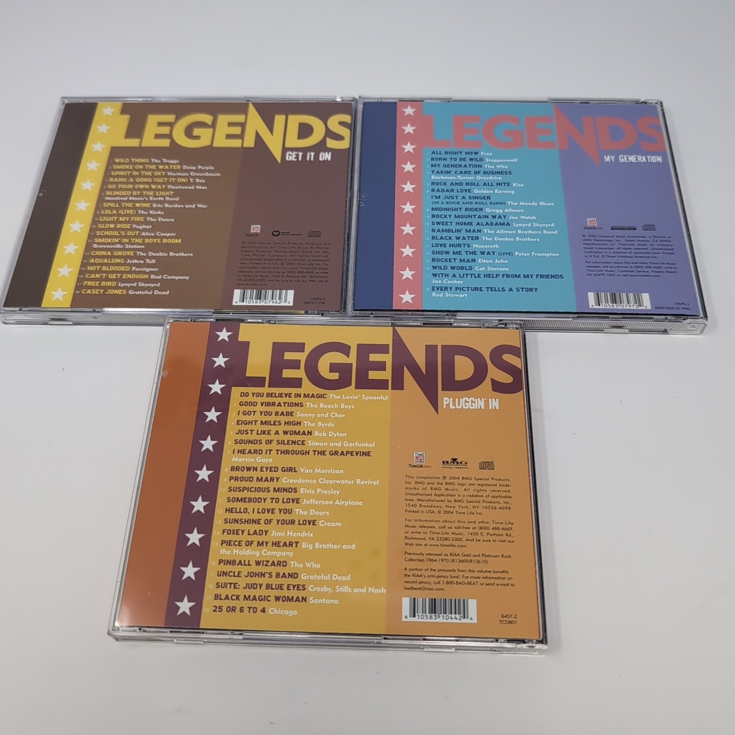 Time Life Legends CD LOT of Three - Get It On, My Generation, Plugged ...