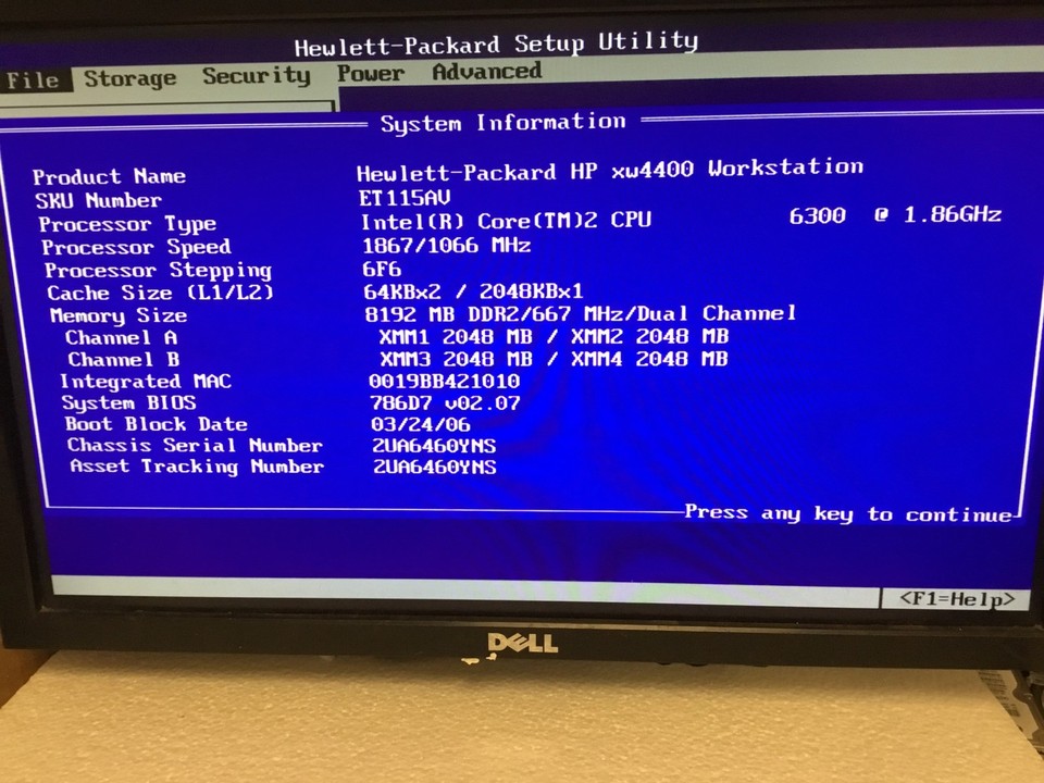 HP XW4400 Workstation Core 2 Duo E6300 1.86GHz 8GB RAM DVDRW Quadro ...