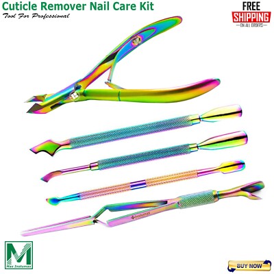 Professional Titanium Coated Cuticle Nipper Remover Spoon Gouges Nail ...