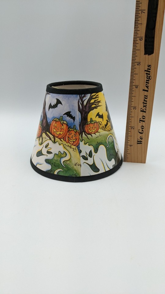 Vintage Halloween Mini Lamp Shade Vampire Cat Pumpkin Ghost Haunted ...