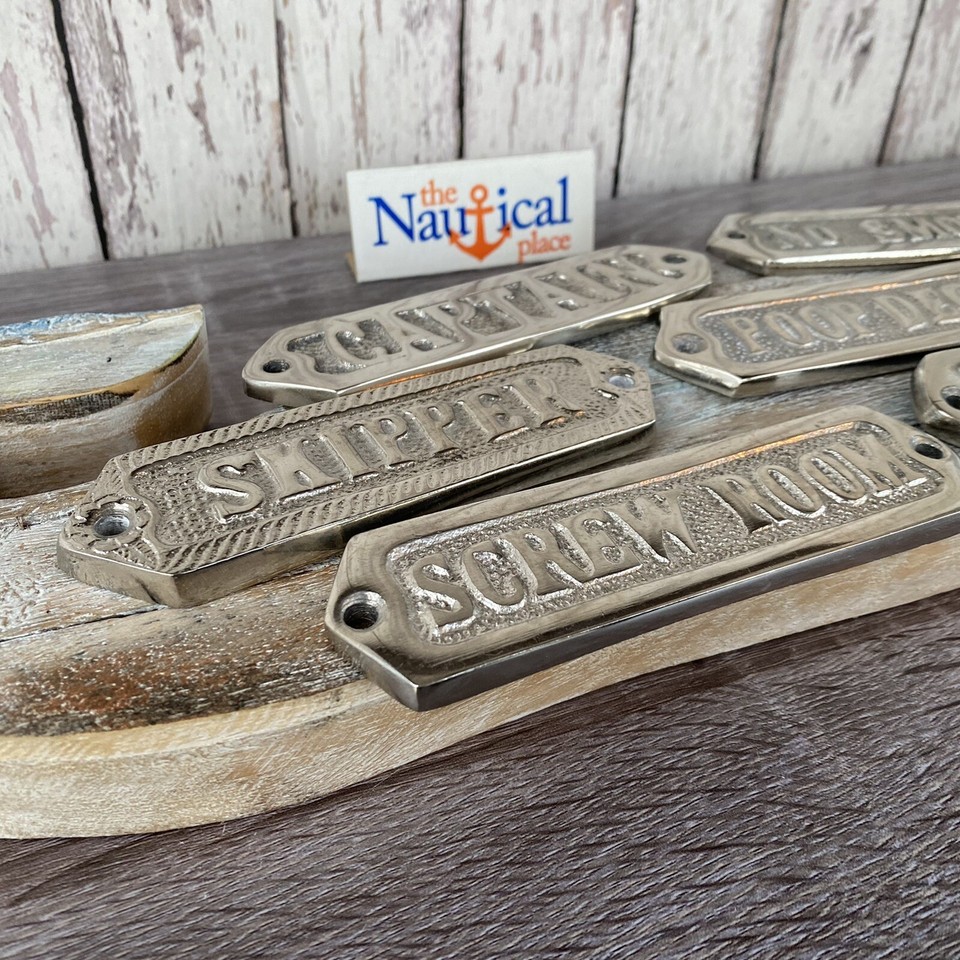 "Screw Room" Door Sign - Silver Finish - Nautical Wall Decor - Boat ...