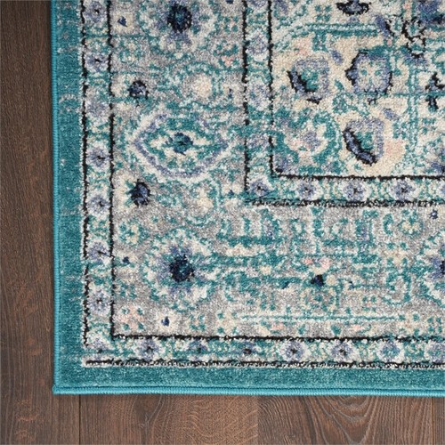 Nourison Passion 5' x 7' Turquoise Gray Fabric Bohemian Area Rug (5' x ...