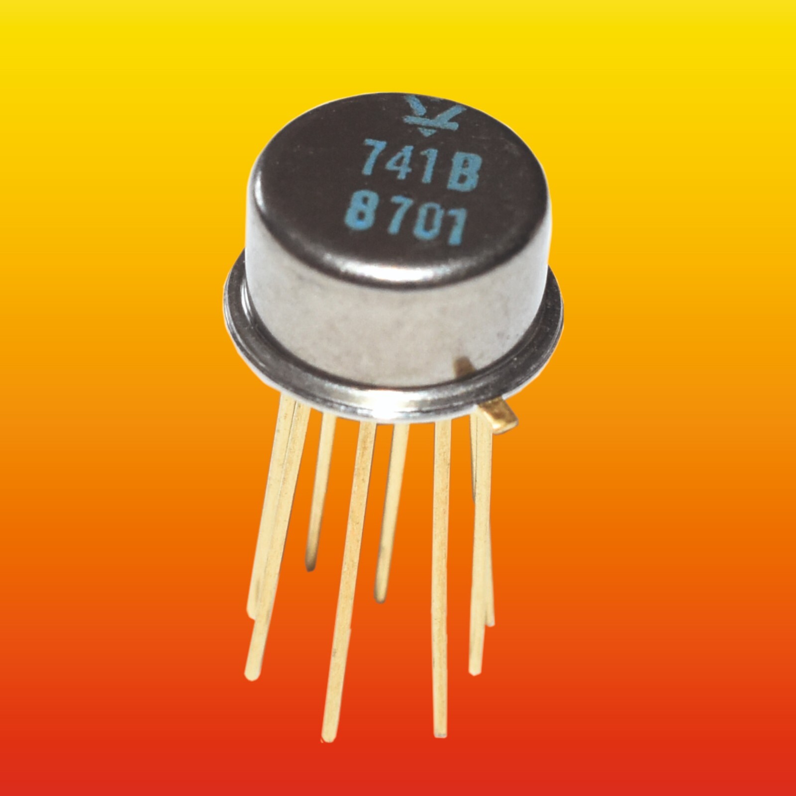 741V MICROELEKTRONICS BG OPERATIONAL AMPLIFIER IC GOLD TO99-8 LM741 ...