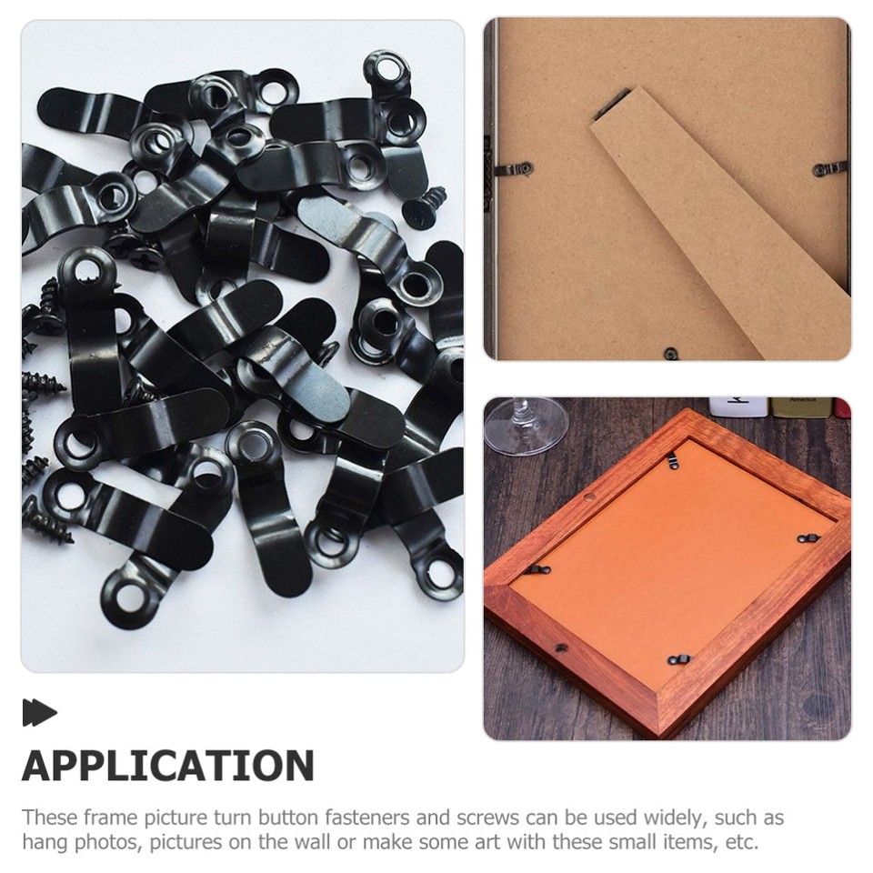 100 Pcs Rotating Buckle Fixing Iron Piece Picture Frame Back Clip ...