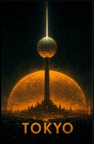 Futuristic Tokyo Skyline Art: Sci-Fi Poster | eBay