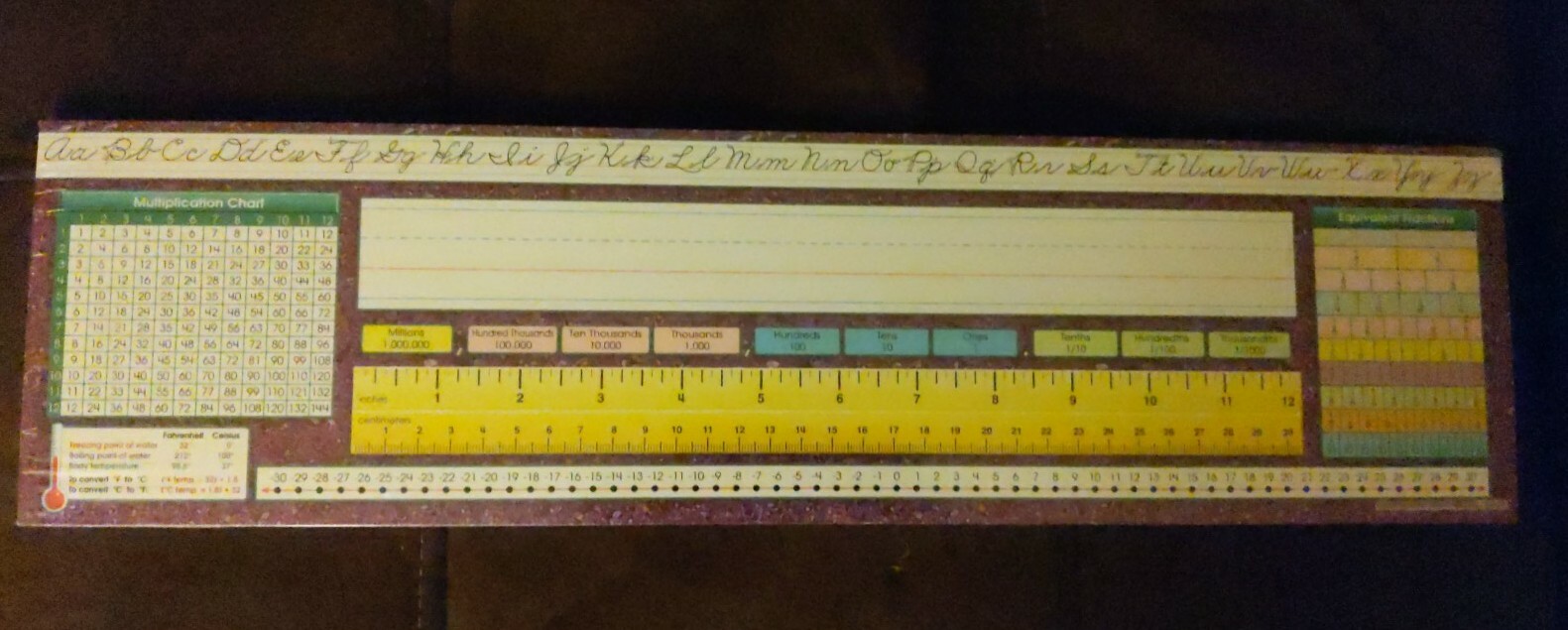 Desk Name Plates Pack Of 36 Cursive Fractions Multiplication Table | eBay