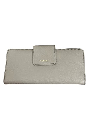 Fossil Madison Clutch Wallet- graystone -ID slot- 16 card sots-outside ...