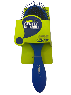 Conair Gentle Detangling Brush Wet/Dry Hair Flexible Bristles #95310BLU ...