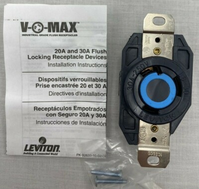 Leviton 2620 30 Amp, 250 Volt Flush Mounting Locking Receptacle NIP ...
