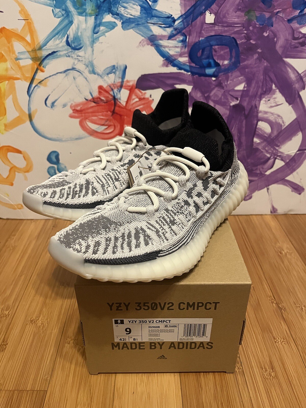 Adidas Yeezy Boost 350 V2 CMPCT IG9608 Panda Size 9 | eBay