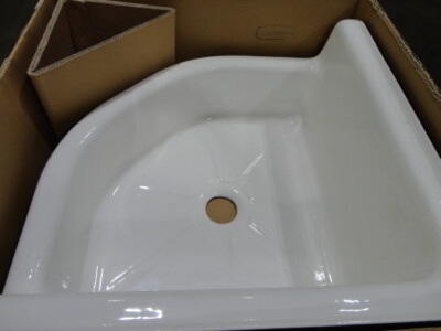 Zurn 2 Corner Custodial Cast Iron Floor Mounted Mop Service Sink with ...