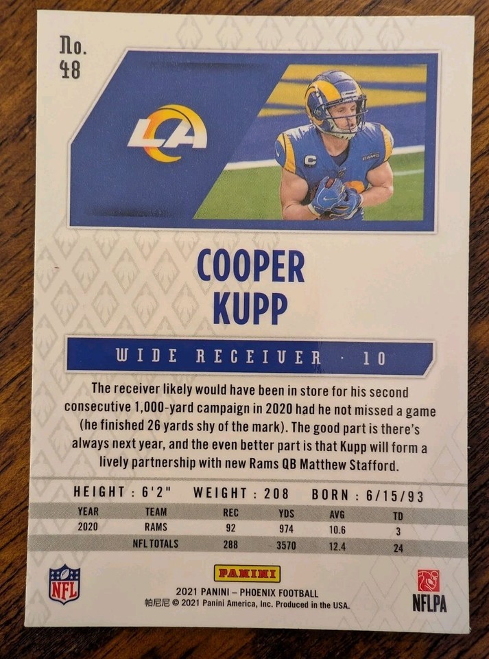 2021 Panini Phoenix - Cooper Kupp #48 Fire Burst - Mint - Free Shipping ...