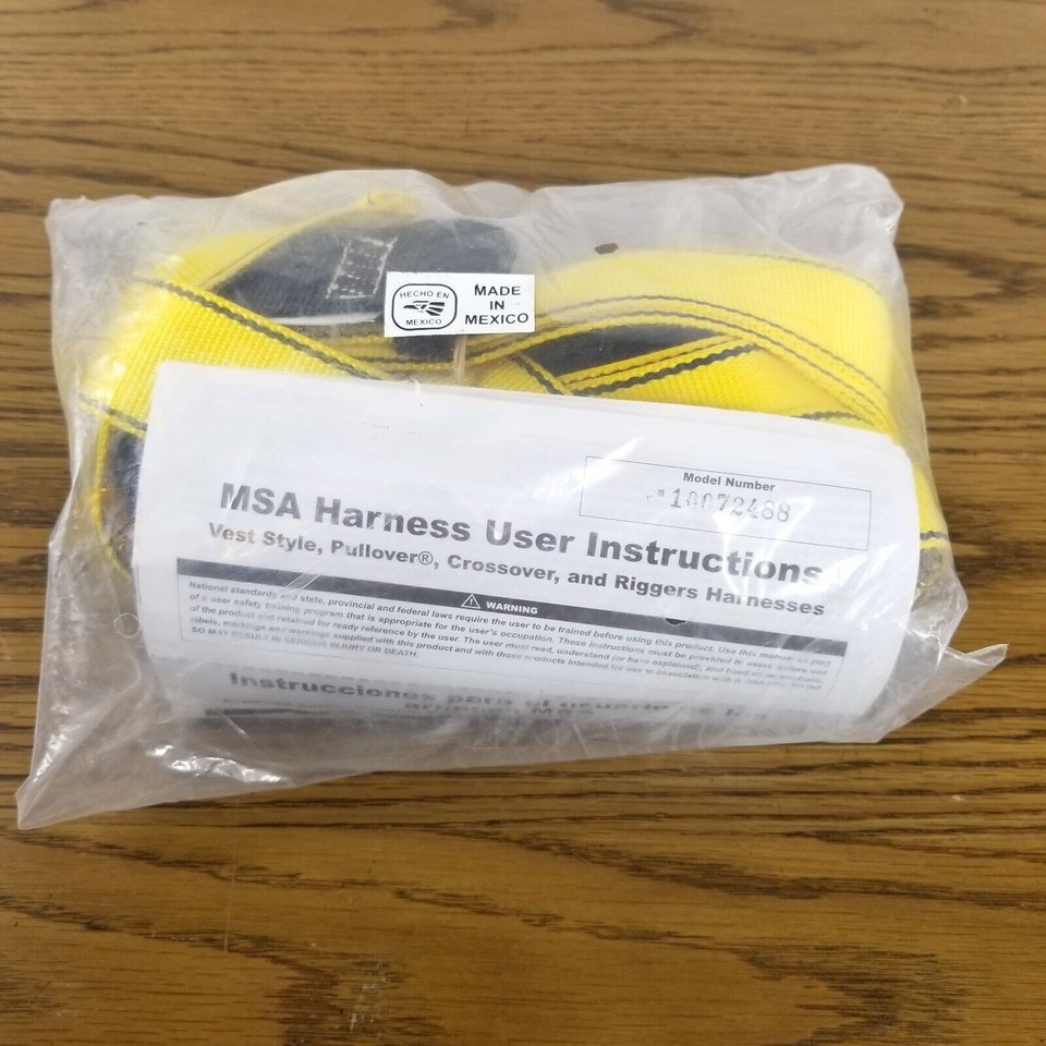 MSA Full Body Harness 10072488 Workman X-Large Back D-Ring Yellow 400 ...