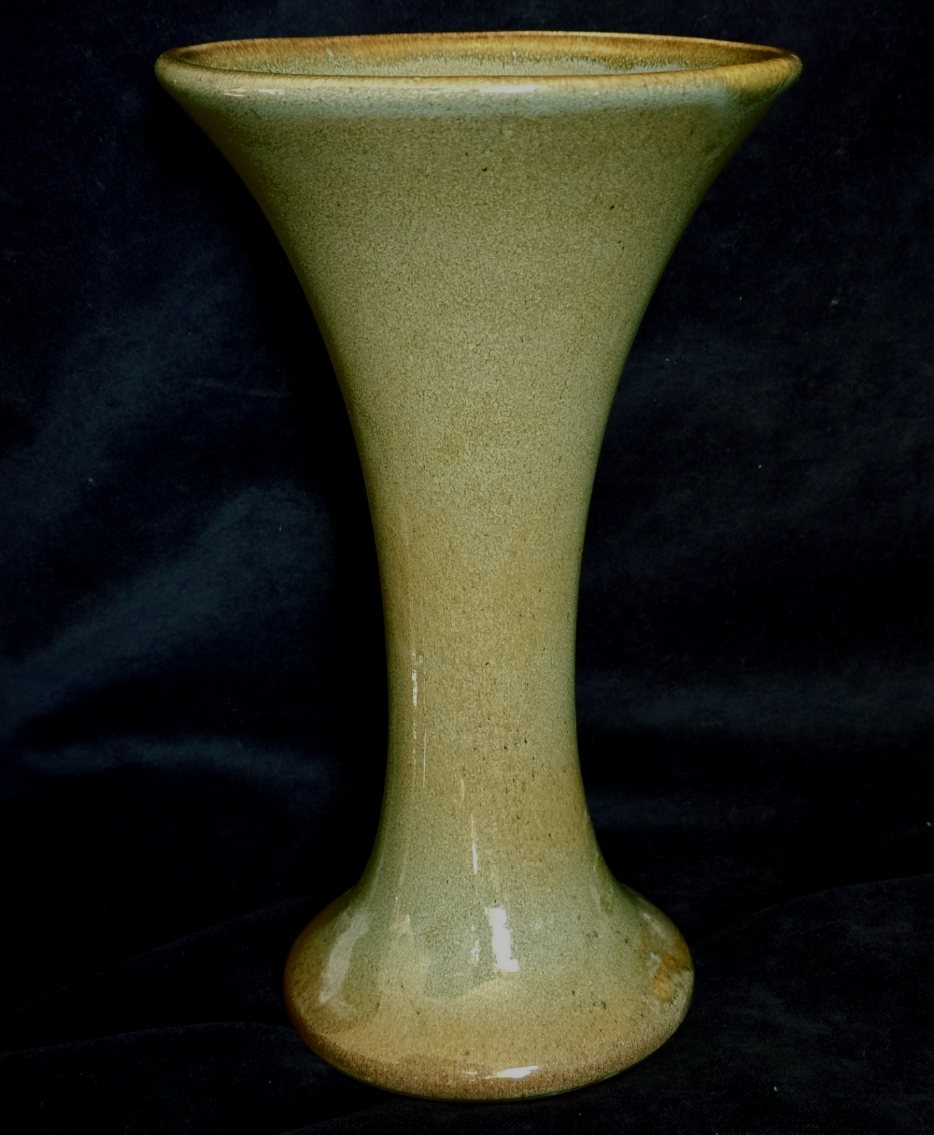 Early Weller Pottery Large Corset Vase Mottled Green & Brown Glazes Art ...