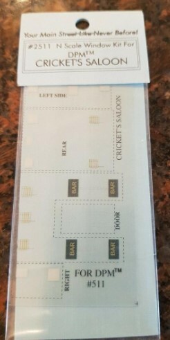 Main Street Graphics 2511 N Scale Window Kit for DPM Cricket's Saloon ...