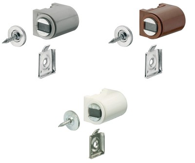 1x round magnetic catches cabinet door magnets grey brown white ...