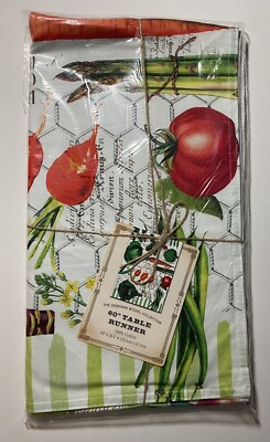 Michel Design Works RETIRED Vegetable Kingdom 100% Cotton TBL Runner ...