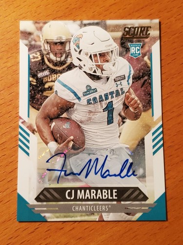 2021 Score Rookie Auto #398 CJ Marable Coastal Carolina RB | eBay