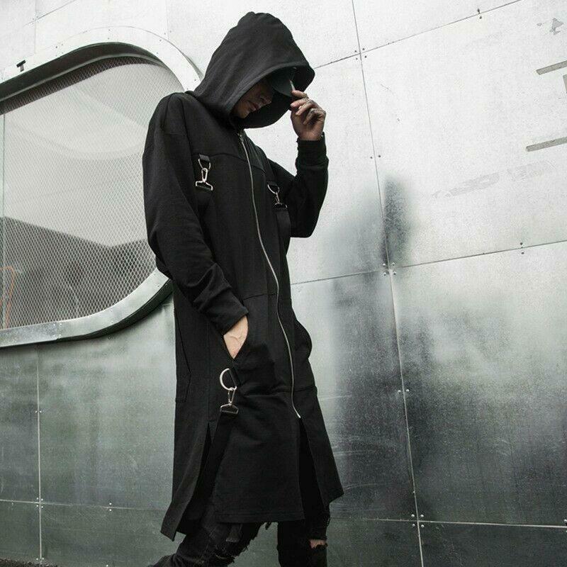 Men's Irregular Jacket Dark Steampunk Zipper Hooded Coat Couples ...