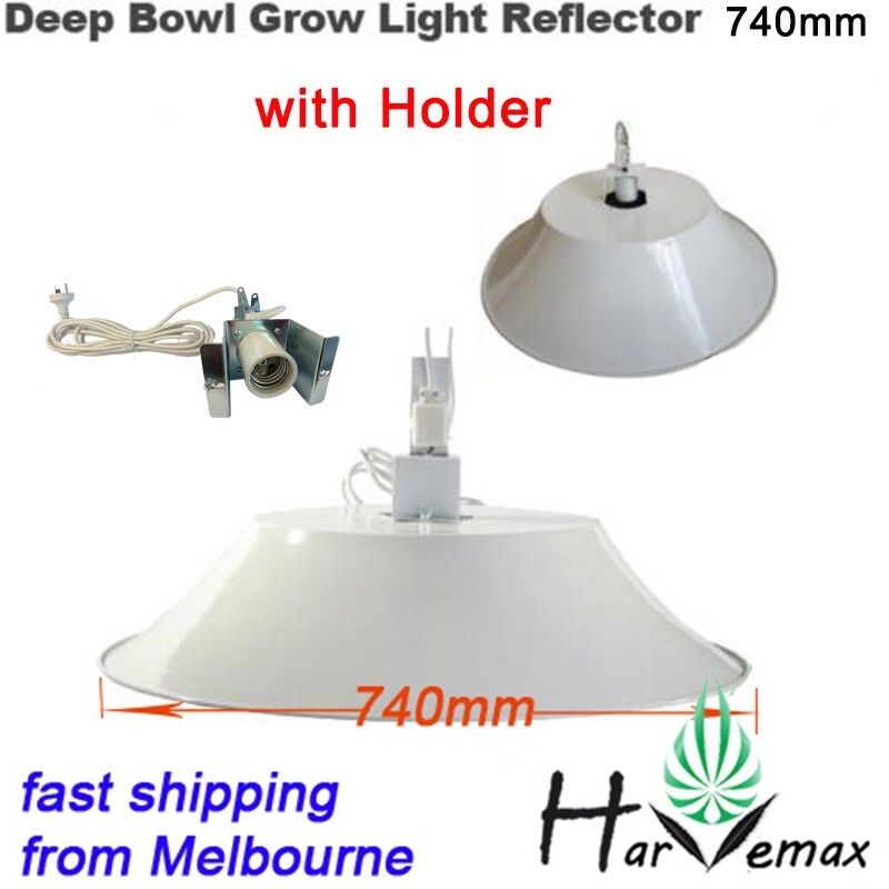 Mel Metro 74cm Round Deep Bowl Reflector & E40/39 Holder for Grow Light ...