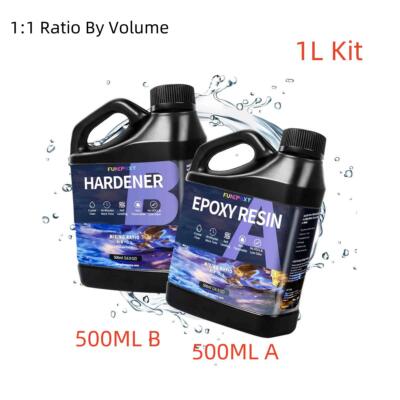 Epoxy Resin 1L /32oz Starter Kit 1:1 Crystal Clear Art Craft Fast Cure ...