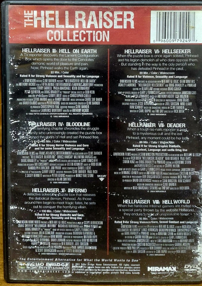 Hellraiser Collection (DVD) 96009792497| eBay
