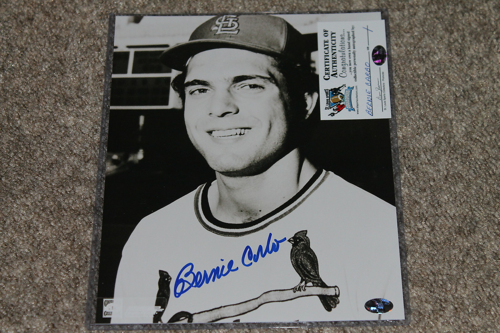 BERNIE CARBO AUTOGRAPHED CARDINALS 8X10 PHOTO W/ COA | eBay