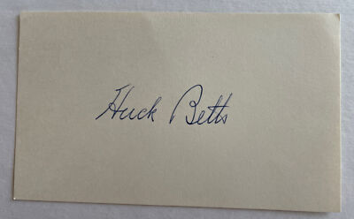 HUCK BETTS Signed Autographed 3” X 5” Index Card MLB LOA | eBay