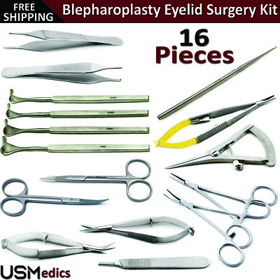 Blepharoplasty Surgery Kit Eyelid Retractors Ophthalmic Eye Surgery ...