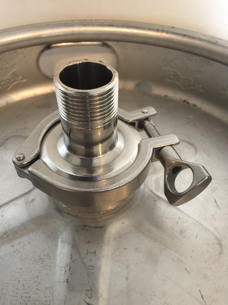 Tri-clamp X NPT adapter (Male) 2'' clamp X 1" NPT Moonshine Keg Still w ...