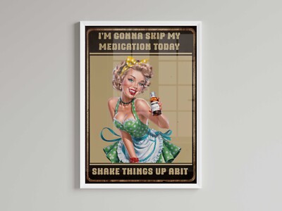 Funny Vintage Print , Rude Kitchen Wall Art Print Quote Wall Decor ...