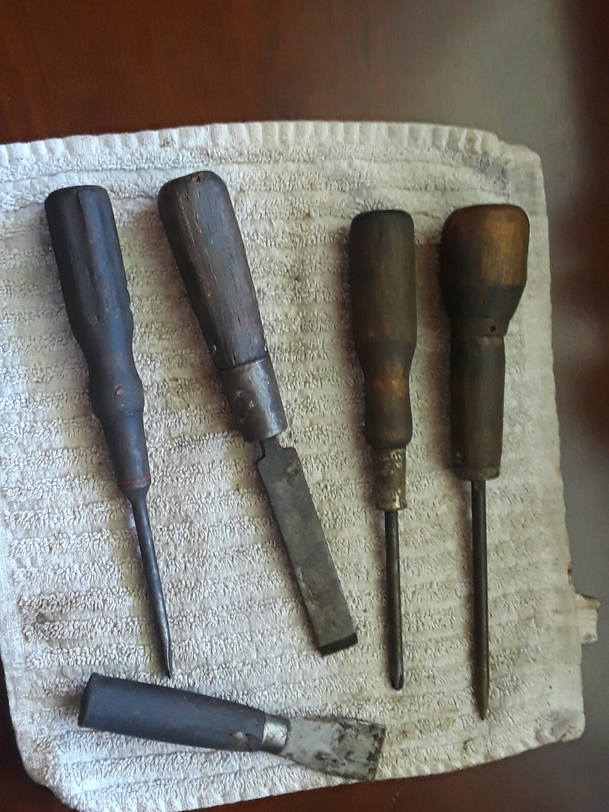 Lot Of five Wooden Handle Tools Including Screwdrivers, File Ect | eBay