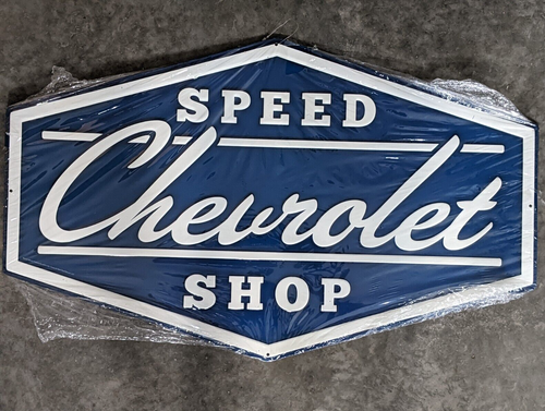 CHEVROLET SPEED SHOP Embossed Distressed Vintage Style Metal Sign 26 x ...