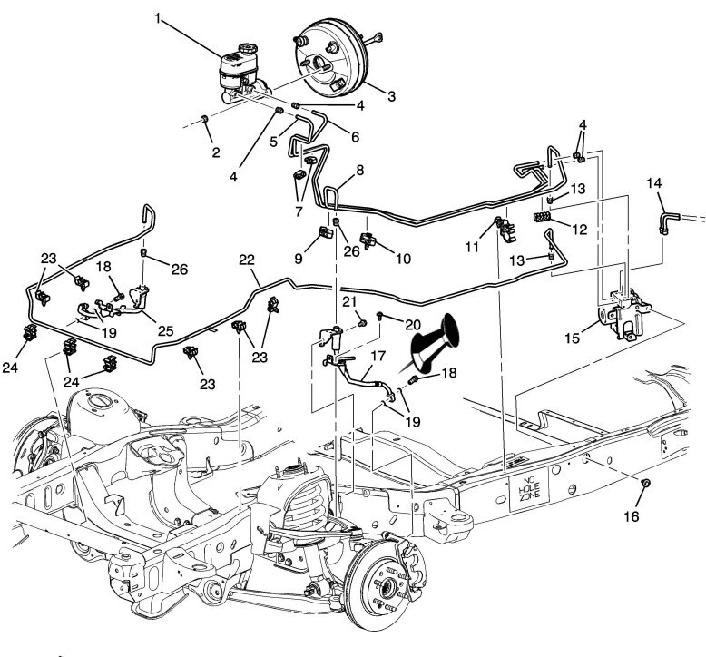 Front Driver Side Hydraulic Brake Hose Assembly 2007-2020 Cadillac ...