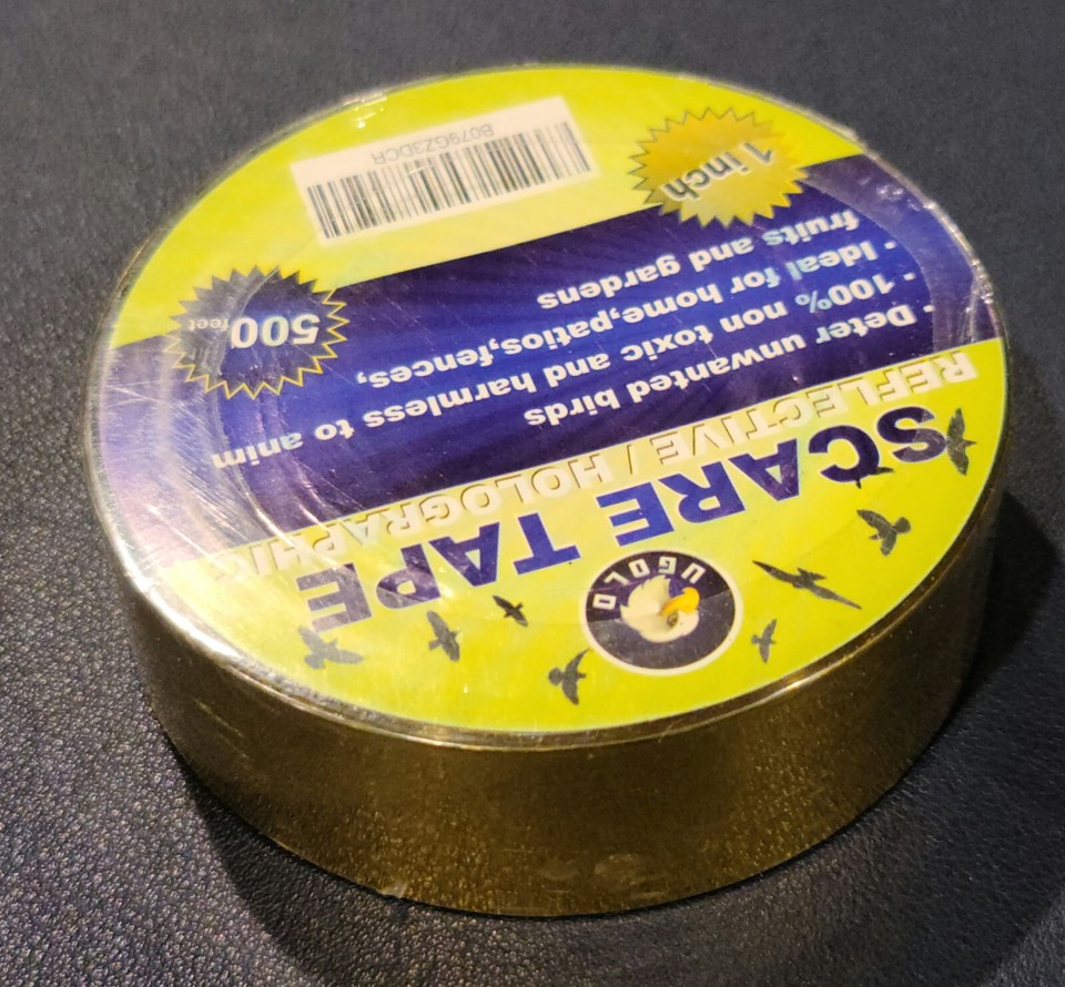 1" x 500' Roll of Scare Tape Reflective Gold Bird Repellent - 1 Inch By ...