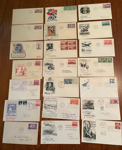 Vintage Lot of 21 US FDC First Day Covers Cachet 1930's, 1940s, and ...