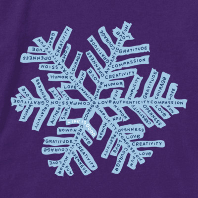 M NWT Women's Life is Good Superpower Fluffy Snowflake Purple LS ...