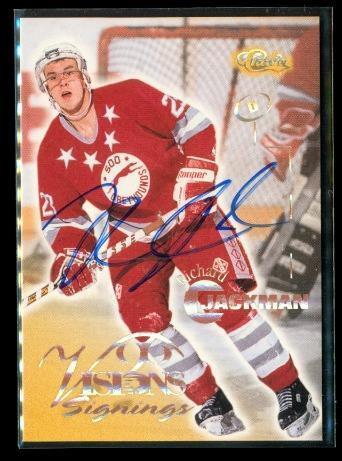 Vintage 1996 CLASSIC VISIONS AUTOGRAPH Hockey Card RICHARD JACKMAN ...