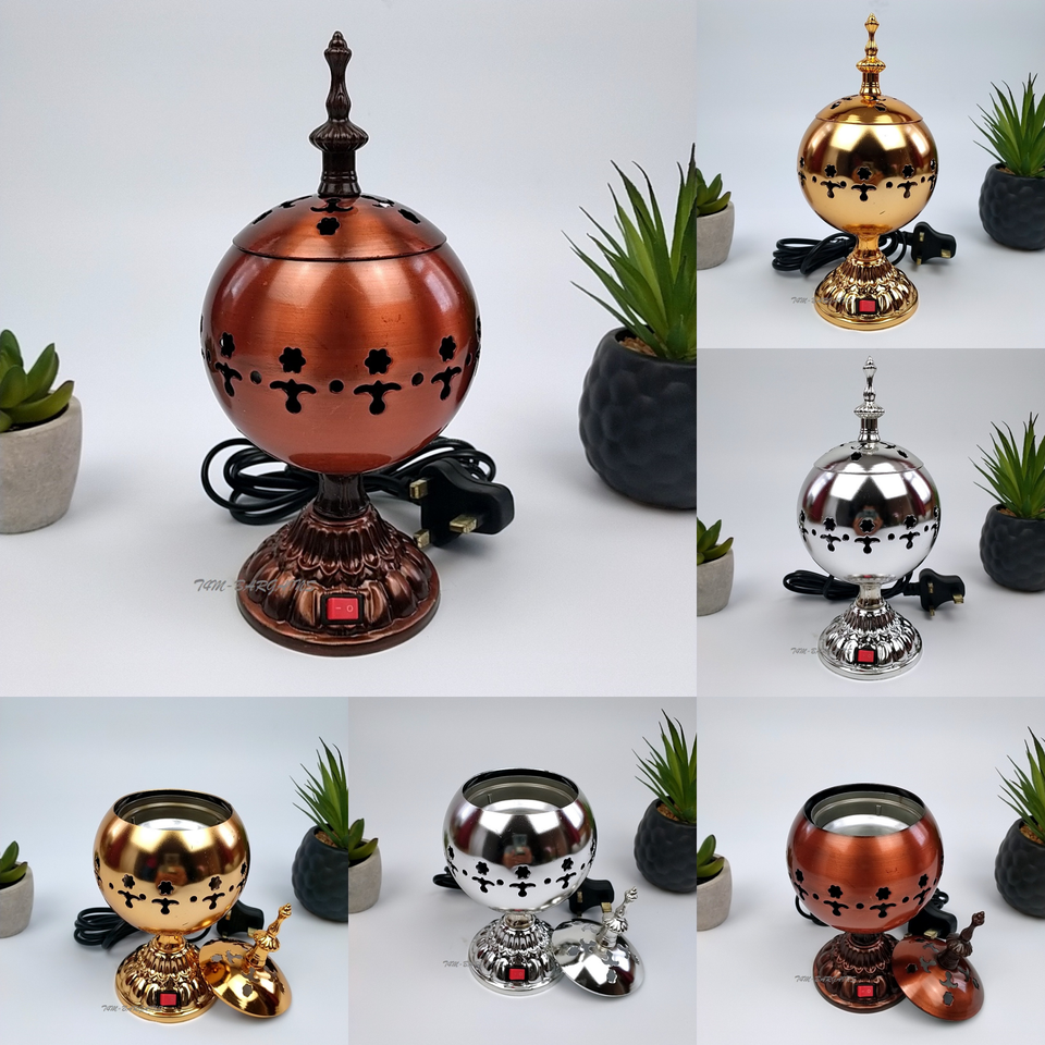 Arabian Incense Diffuser Bakhoor Oud Burner Bakur Metal Mabkhara Home ...