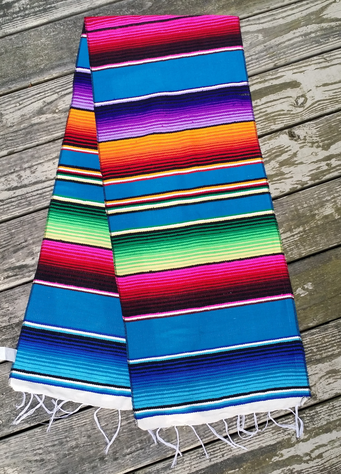 Mexican Serape Table Runner 14" x 72" Lightweight Saltillo Sarape ...