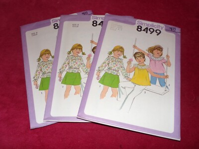🌷 1978 UNCIRCULATED SIMPLICITY #8499 - GIRLS RETRO PULLOVER TOP PATTERN ...