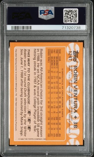 1988 Topps Traded TIFFANY Robin Ventura Rookie Baseball Card #124T PSA ...