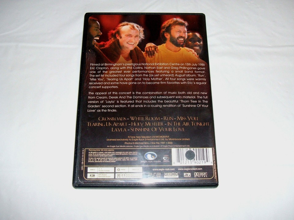 Eric Clapton & Friends Live 1986 DVD with Phil Collins Nathan East ...