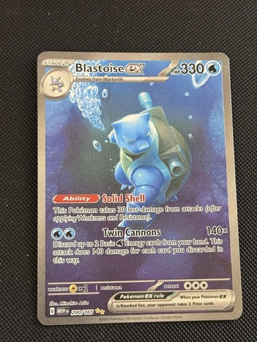 Blastoise ex 200/165 Alt Art SIR Scarlet & Violet 151 Pokemon TCG NM ...